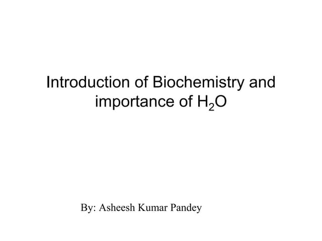 Introduction to biochemistry | PPT