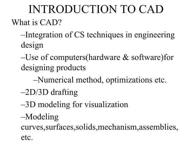 Introduction to CAD/CAM | PPTX
