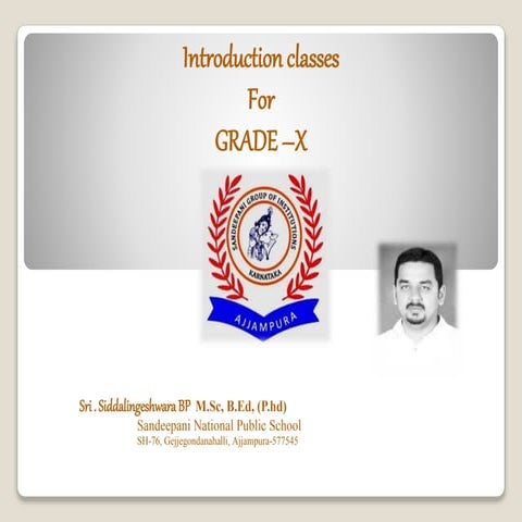 Introduction class for 10 grade Students | PPT