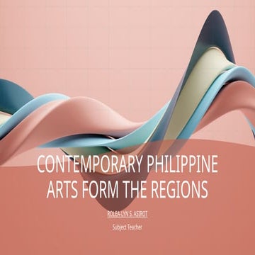 INTRODUCTION to Contemporary Arts and Religion | PPTX
