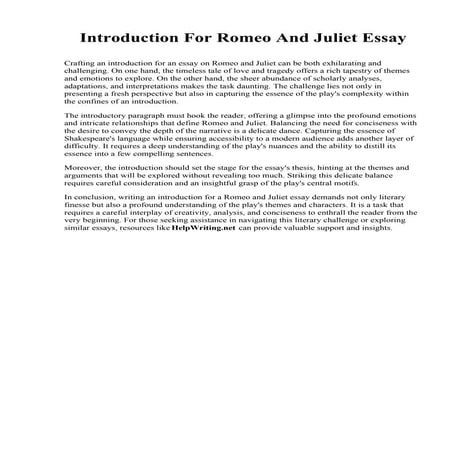 Introduction For Romeo And Juliet Essay.pdf