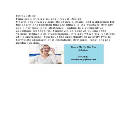 Introduction Functions, Strategies, and Product Design Operatio.docx ...