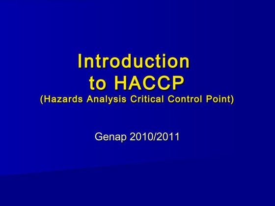Haccp training | PDF
