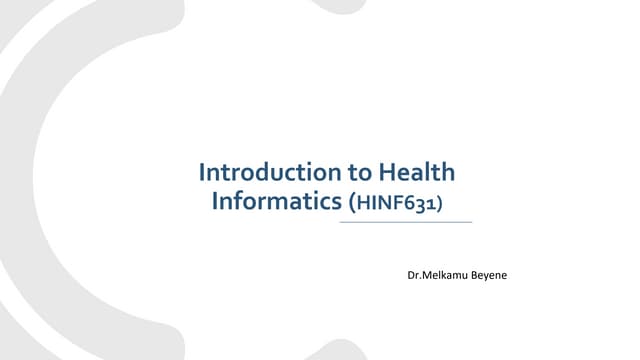 Health Informatics | PPTX