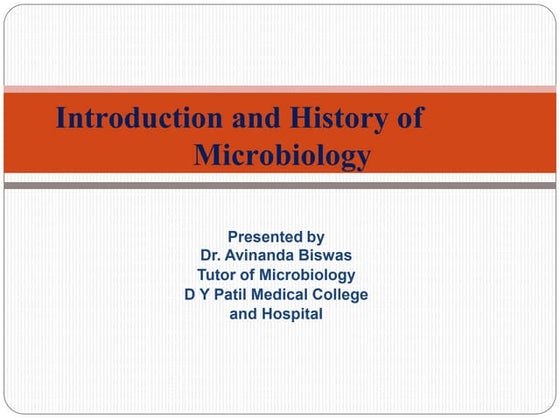 1. Introduction to Microbiology & Parasitology lecture | PPTX ...