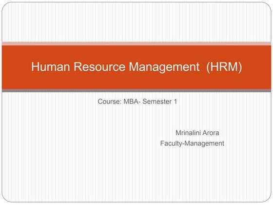 Human Resources Management (HRM) | PPT