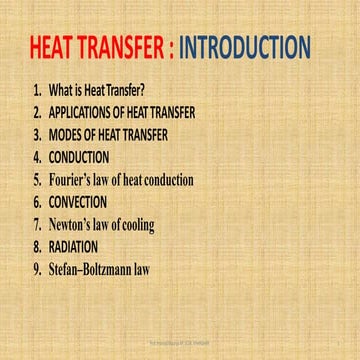 HEAT TRANSFER : Introduction | PPTX | Physics | Science