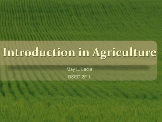 Agriculture | PPT
