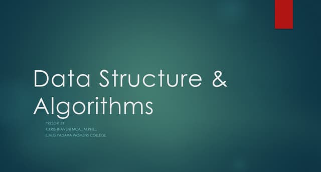 Introduction In Data Structure Stack Queue Ppt