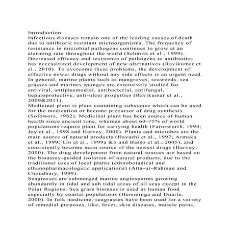 IntroductionInfectious diseases remain one of the leading causes.docx