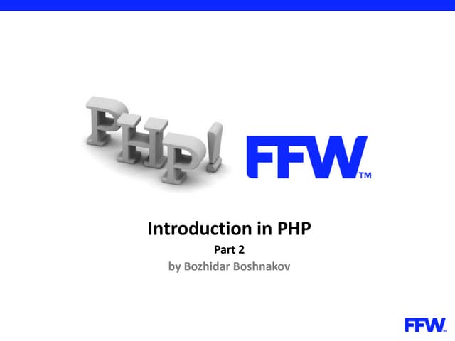 Introduction In Php Part 2 Ppt 9379