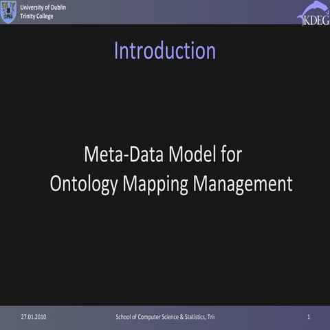 Introduction into meta data model 2010-07-02 | PPT