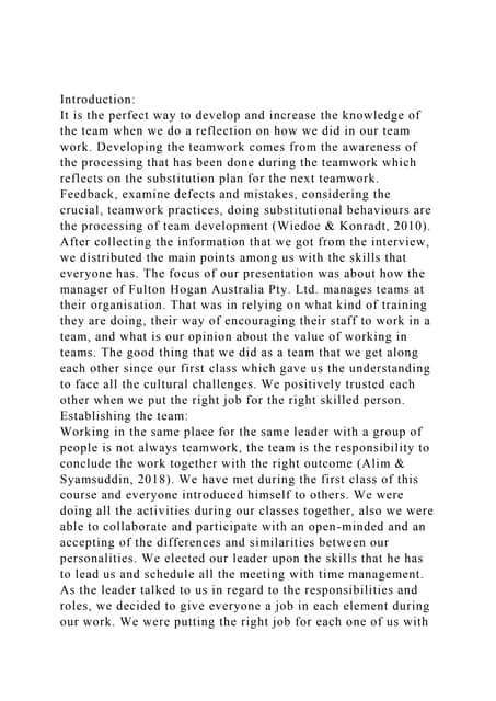 Module reflection | DOCX | Homework and Study | Education