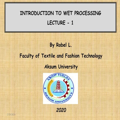 Introduction Lecture 1 Ppt