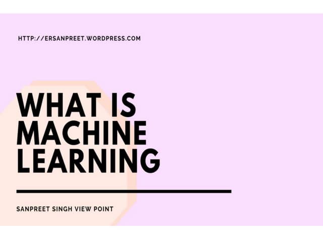 Introduction to Machine Learning and its Application | PPT Introduction to Machine Learning and its Application | PPT