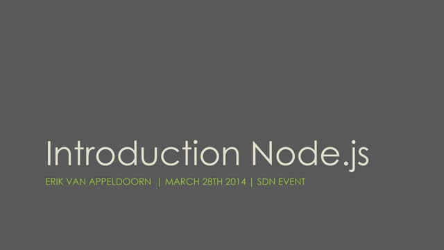 Introduction Node.js Introduction Node.js
