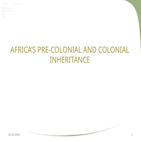 African colonial inheritance during and after the scramble for africa ...