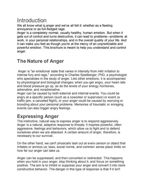 Anger - PSYCHOLOGICAL DEFINITION, ANGER & DEPRESSION, CLASSIFICATION OF ...