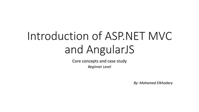 Introduction Of Aspnet Mvc And Angularjs Ppt 4331