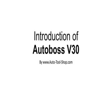 Introduction of autoboss v30 | PPT