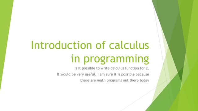 Application of calculus in cse | PPTX