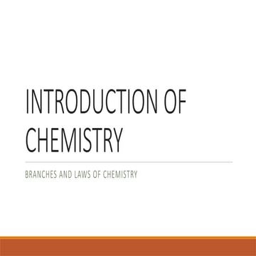 Comprehensive Introduction to Chemistry: Branches and Fundamental Laws ...