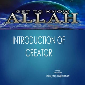 Introduction of creator Iman on Allah | PPTX