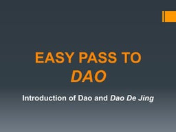 Analysis of Dao de jing | PPT