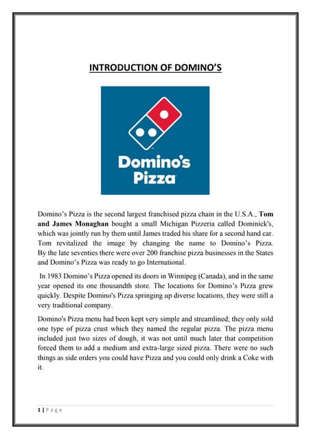 Domino's Pizza Supply Chain Management | PPTX