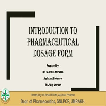 Drug Dosage Forms | PPT