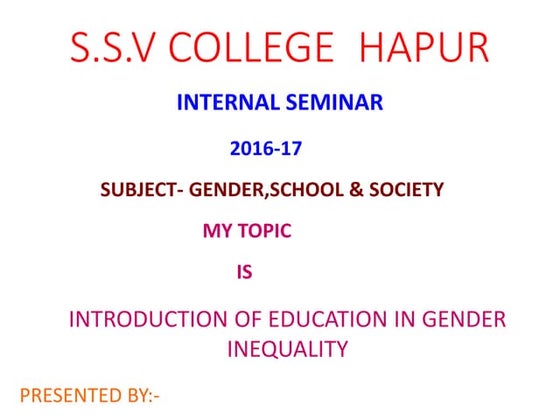 Gender inequality | PPT