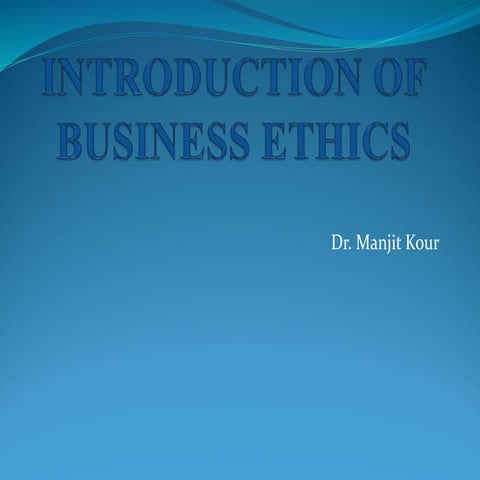 Introduction of Business Ethics | PPT