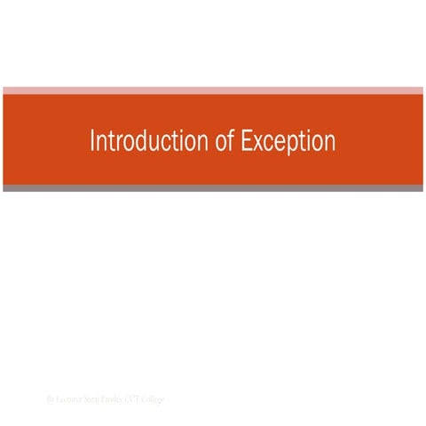 Introduction Of Exception In 4512