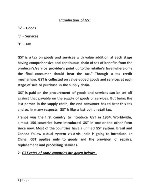 Into the Impact of GST in Indian Economy | PPT