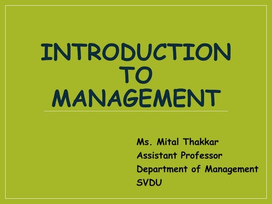 Nature and scope of management | PPTX | Business Administration | Business