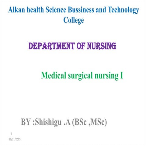 Introduction of medical surgical I.pdf nursing | PDF