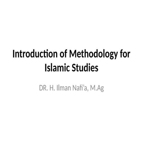 Introduction of Methodology for Islamic Studies.pptx