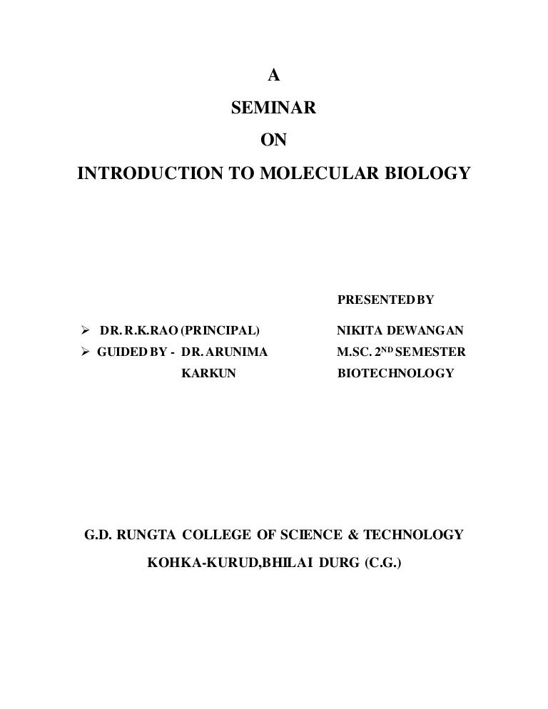Introduction Of Molecular Biology Docs