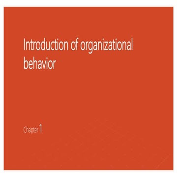 Introduction of organizational behavior chapter 1 | PPTX
