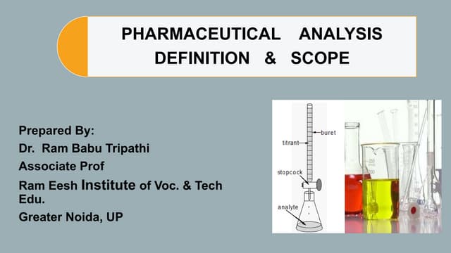 Analytical techniques in pharmaceutical | PPTX