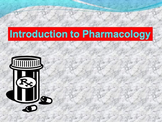 Pharmacology | PPTX | Chemistry | Science