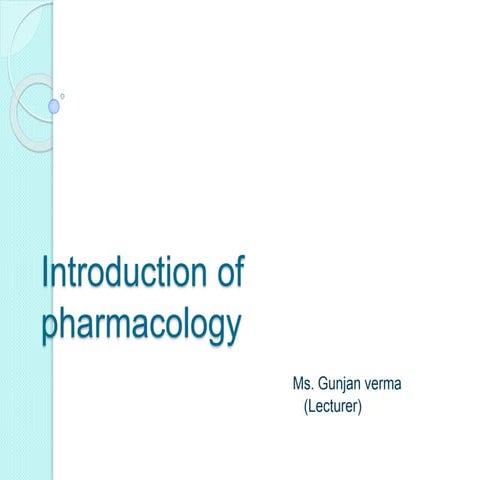 Introduction of pharmacology ppt | PPTX
