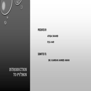 Introduction Of Pyton 01 In Programming Ppt
