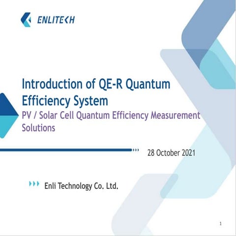 Introduction of QE-R Quantum Efficiency System | PPTX