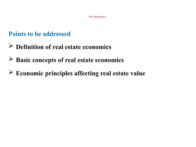Real Estate Economics | PPTX