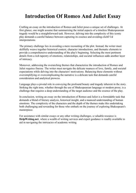 Romeo And Juliet Essay Introduction.pdf