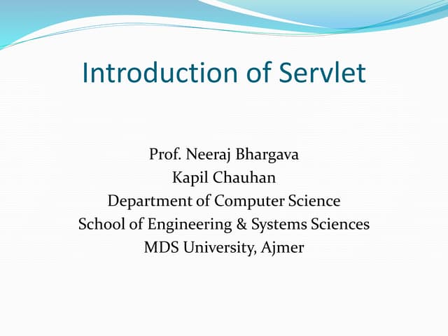 Introduction Of Servlet Ppt