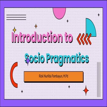 Introduction of socio pragmatics in education | PDF