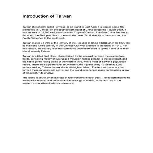 Introduction of taiwan | DOCX