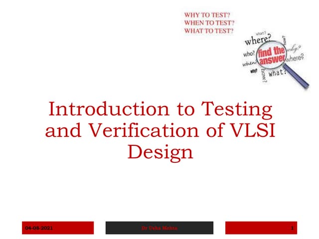 Introduction Of Testing And Verification Of Vlsi Design Pdf